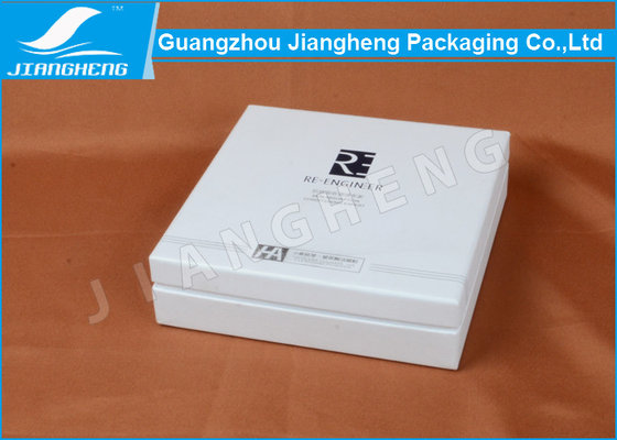 White Square Cosmetic Packaging Boxes , Elegant Rigid Paper Eco Friendly Gift Boxes