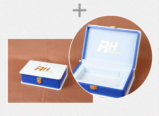 White Beautiful Leather Gift Box , Lockable Jewellery Display Boxes