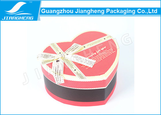 Decorative Cardboard Gift Boxes With Ribbon , Paper Cardboard Heart Shaped Box
