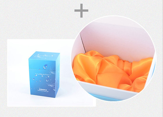 Vertical Luxury Perfume Packaging Boxes , Offset Printing Blue Paperboard Gift Box