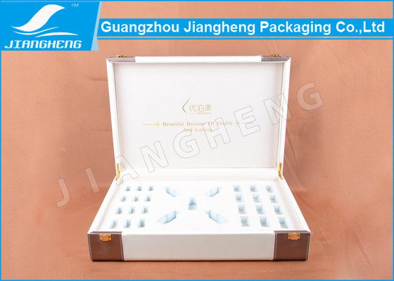 Beauty Packaging Rectangle Gift Boxes With Lids Leather MDF Custom Size