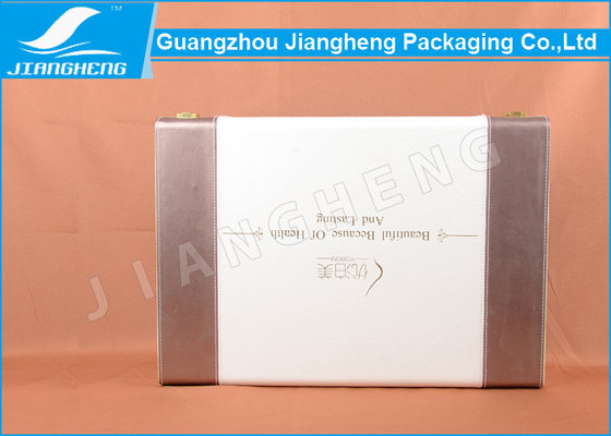 Beauty Packaging Rectangle Gift Boxes With Lids Leather MDF Custom Size