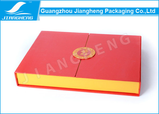 Essential Oil Magnetic Packaging Box Eco - Friendly Red Two Open Doors Design