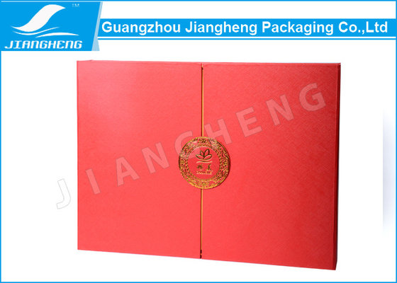 Essential Oil Magnetic Packaging Box Eco - Friendly Red Two Open Doors Design