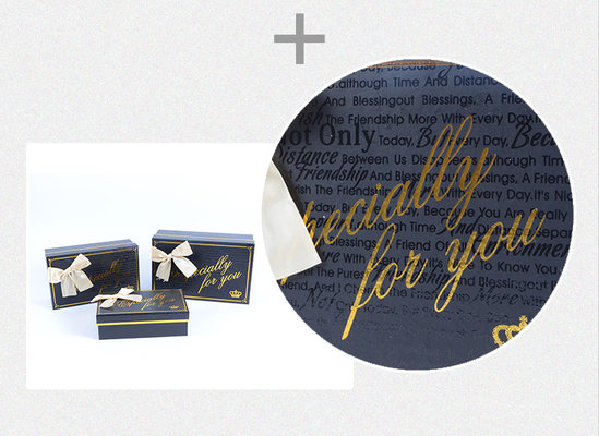 Black Decorative Cardboard Gift Boxes , Bowknot Unique Base And Lid Cardboard Boxes