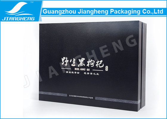 Tea Bottles Black Luxury Gift Boxes Texture Paper Wrapped MDF Wooden Silver Stamped