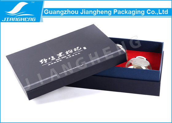 Tea Bottles Black Luxury Gift Boxes Texture Paper Wrapped MDF Wooden Silver Stamped
