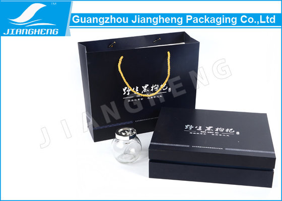 Tea Bottles Black Luxury Gift Boxes Texture Paper Wrapped MDF Wooden Silver Stamped