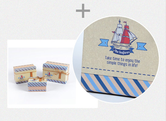 Cardboard Chocolate Candy Gift Boxes Recycled With Linen Rope Bowknot Offset Printing