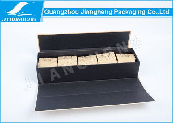 Tea Package Magnetic Packaging Box Kraft Paper With Black Card Paper Partitions