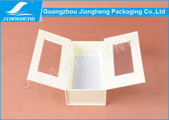 Beautiful Single Perfume Packaging Boxes , Hard Rigid Cardboard Window Box