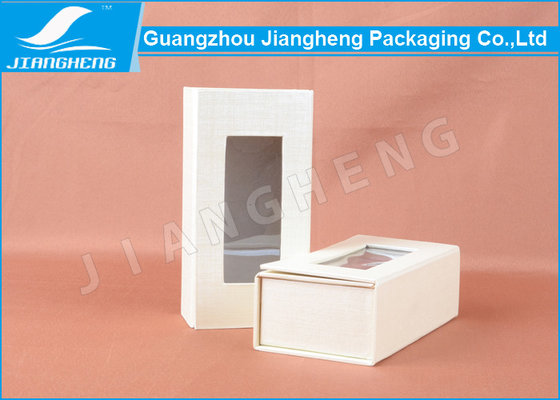 Beautiful Single Perfume Packaging Boxes , Hard Rigid Cardboard Window Box