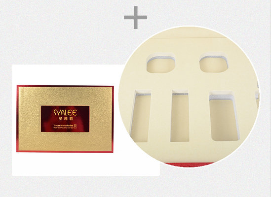 Recycled Custom Cosmetic Packaging Boxes Texture Paper Wooden EVA Insert