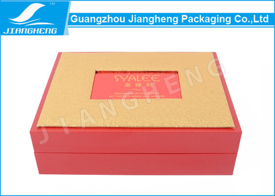 Recycled Custom Cosmetic Packaging Boxes Texture Paper Wooden EVA Insert