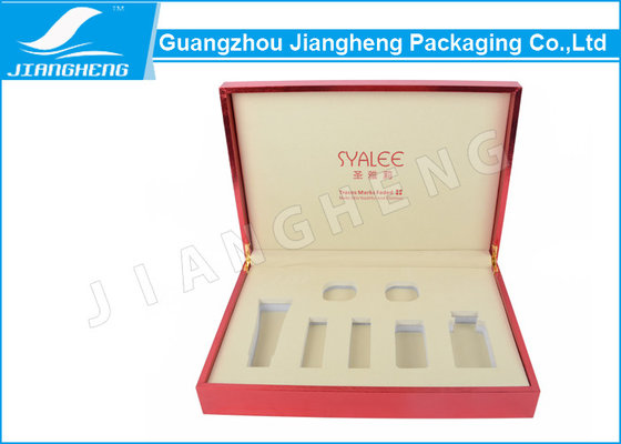 Recycled Custom Cosmetic Packaging Boxes Texture Paper Wooden EVA Insert