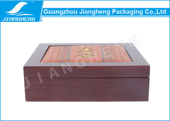 Paper Wooden Tea Gift Boxes Classical Stoving Varnish Hot Stamped Logo