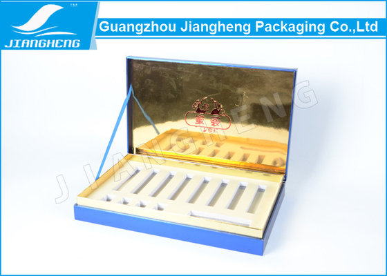 Blue Flat Pack Cardboard Gift Boxes , Mirrored Paper Rectangle Cardboard Boxes