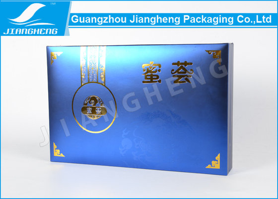 Blue Flat Pack Cardboard Gift Boxes , Mirrored Paper Rectangle Cardboard Boxes