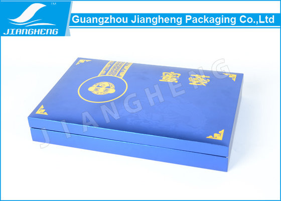 Blue Flat Pack Cardboard Gift Boxes , Mirrored Paper Rectangle Cardboard Boxes