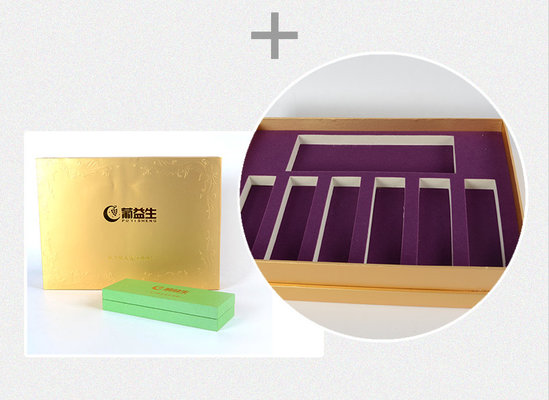 Gold Recycled Cardboard Gift Boxes , Emboss Hot Stamping Custom Cardboard Boxes