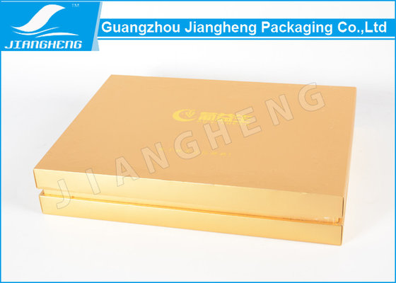 Gold Recycled Cardboard Gift Boxes , Emboss Hot Stamping Custom Cardboard Boxes