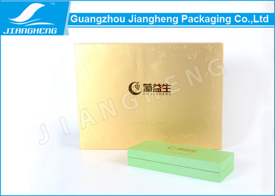 Gold Recycled Cardboard Gift Boxes , Emboss Hot Stamping Custom Cardboard Boxes