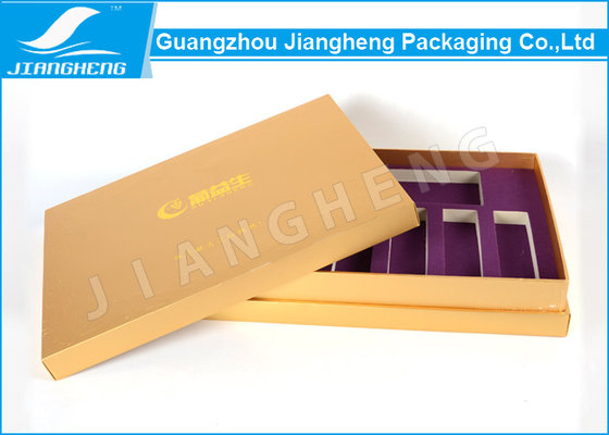 Gold Recycled Cardboard Gift Boxes , Emboss Hot Stamping Custom Cardboard Boxes