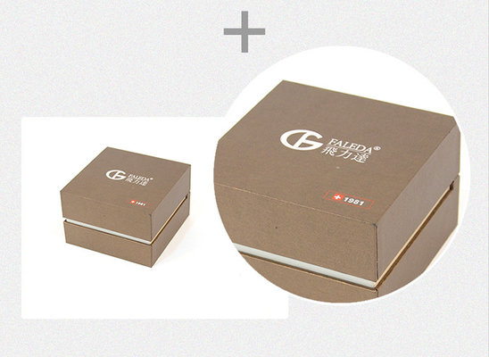 Cube Elegant Watch Gift Boxes Texture Paper Debossed Logo With Holder