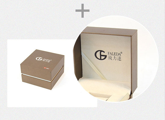 Cube Elegant Watch Gift Boxes Texture Paper Debossed Logo With Holder