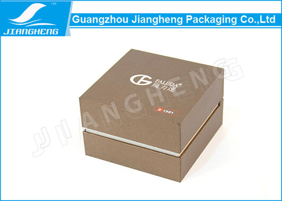 Cube Elegant Watch Gift Boxes Texture Paper Debossed Logo With Holder