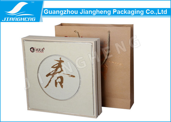 Square White Eco Friendly Gift Box Wooden Paper For Tea Tins Packaging