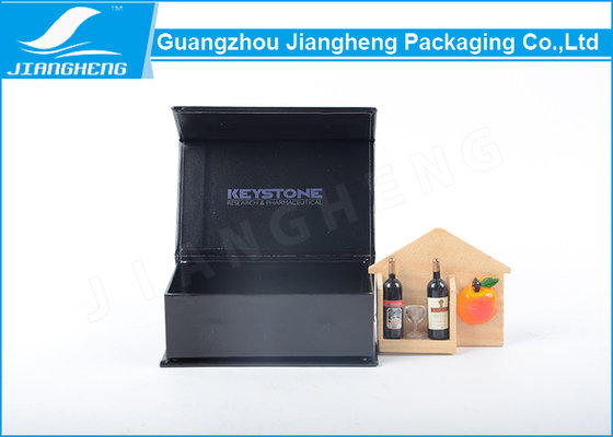 Delicate Essential Oil Paper Packaging Boxes Black Rectangular With UV Printing