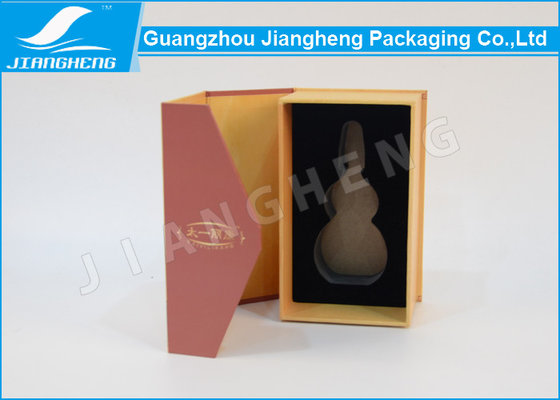 Magnet Flap Cardboard Tea Gift Boxes , Durable Yellow Rectangular Gift Box