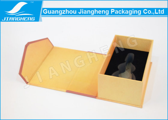Magnet Flap Cardboard Tea Gift Boxes , Durable Yellow Rectangular Gift Box