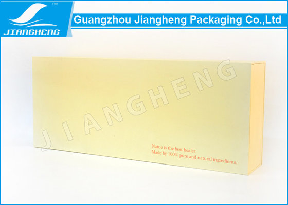 Double - Deck Insert Essential Oil Packaging Boxes , Yellow Rectangular Gift Box