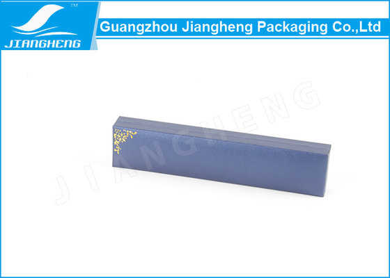 Blue Paper Pen Packaging Box , Black Velvet Insert Custom Pen Gift Box