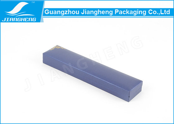 Blue Paper Pen Packaging Box , Black Velvet Insert Custom Pen Gift Box