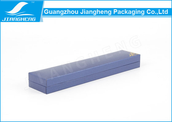 Blue Paper Pen Packaging Box , Black Velvet Insert Custom Pen Gift Box