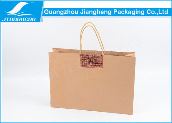 Fashion Recycled Paper Packaging Bags , Kraft Shopping Paper Bags With Handles