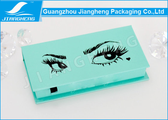 Green Cardboard Natural False Eyelash Box Packaging Elegant Hot Stamping