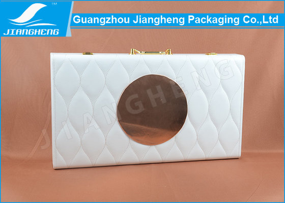 Exquisite Personalised Leather Gift Box With White EVA Padding / Logo Patch