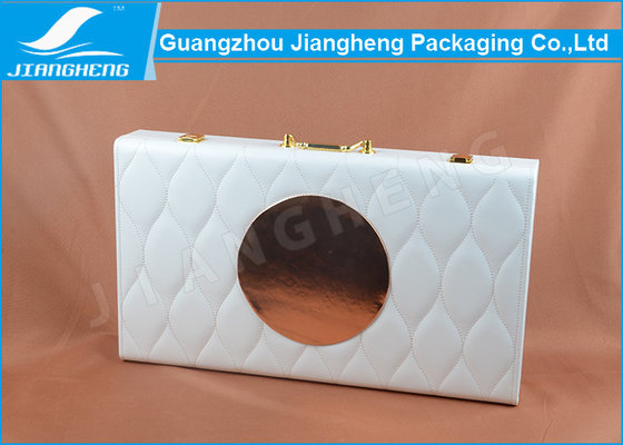 Exquisite Personalised Leather Gift Box With White EVA Padding / Logo Patch