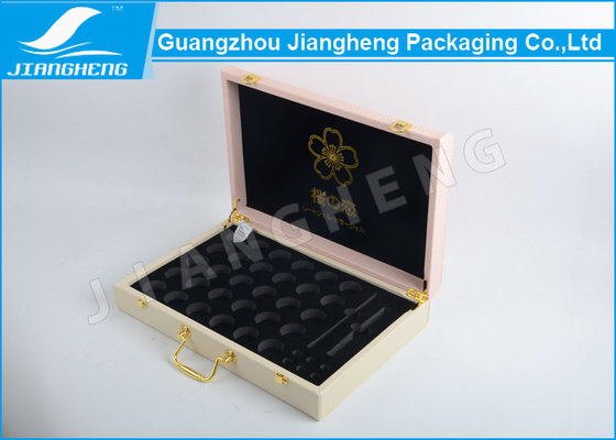 Cute Pink Color Faux Leather Cosmetic Gift Packaging Box Personalised Leather Box