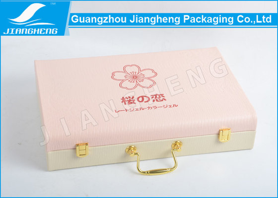 Cute Pink Color Faux Leather Cosmetic Gift Packaging Box Personalised Leather Box