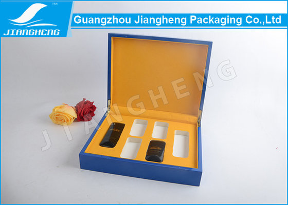 Foil Stamping Cosmetic Perfume Packaging Boxes Blue Decorative Wood Gift Box