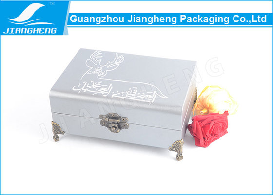 Chocolate Faux Leather Gift Box / Leather Packaging Boxes With Metal Standards