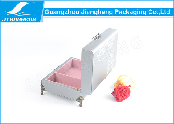 Chocolate Faux Leather Gift Box / Leather Packaging Boxes With Metal Standards