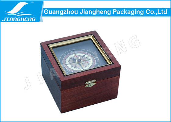 Brown Color Wooden Gift Boxes Luxury Wooden Watch Gift Box With Clear Window