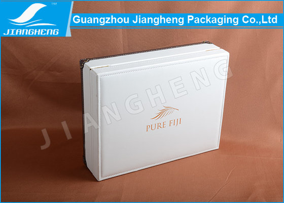 Durable White PU Leather Covered MDF Wooden Gift Box for Skin Care Product