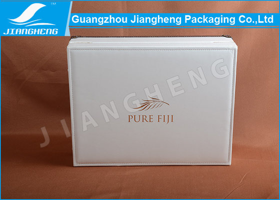 Durable White PU Leather Covered MDF Wooden Gift Box for Skin Care Product